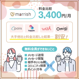 マリッシュ(marrish)の評判・口コミの総合評価！再婚活におすすめ？料金や特徴を解説